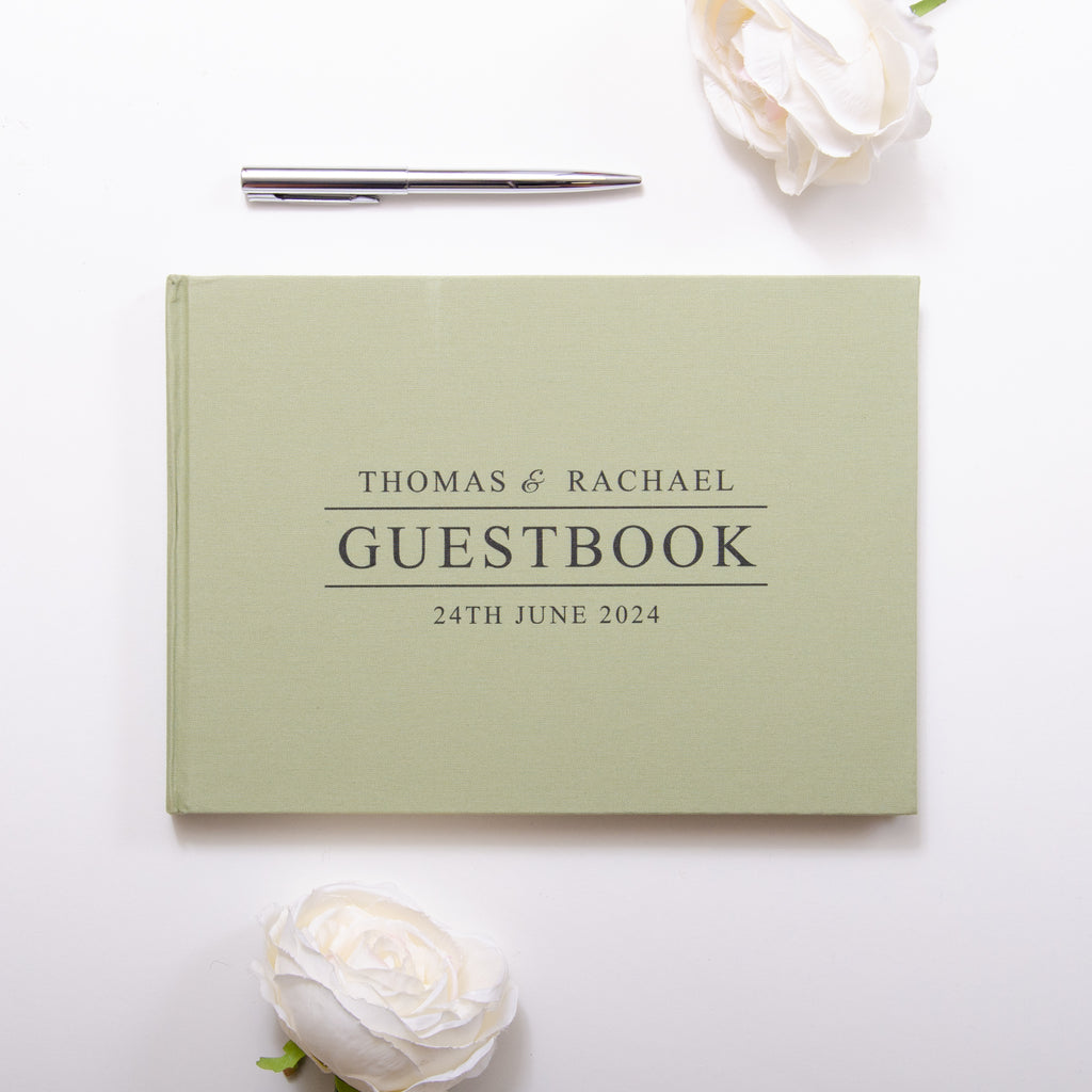 NEW! Personalised linen guest book – Stag Design
