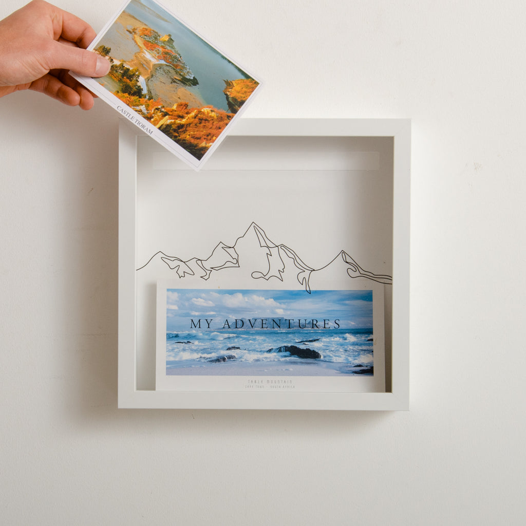 Mountains adventure travel memory box frame – Stag Design
