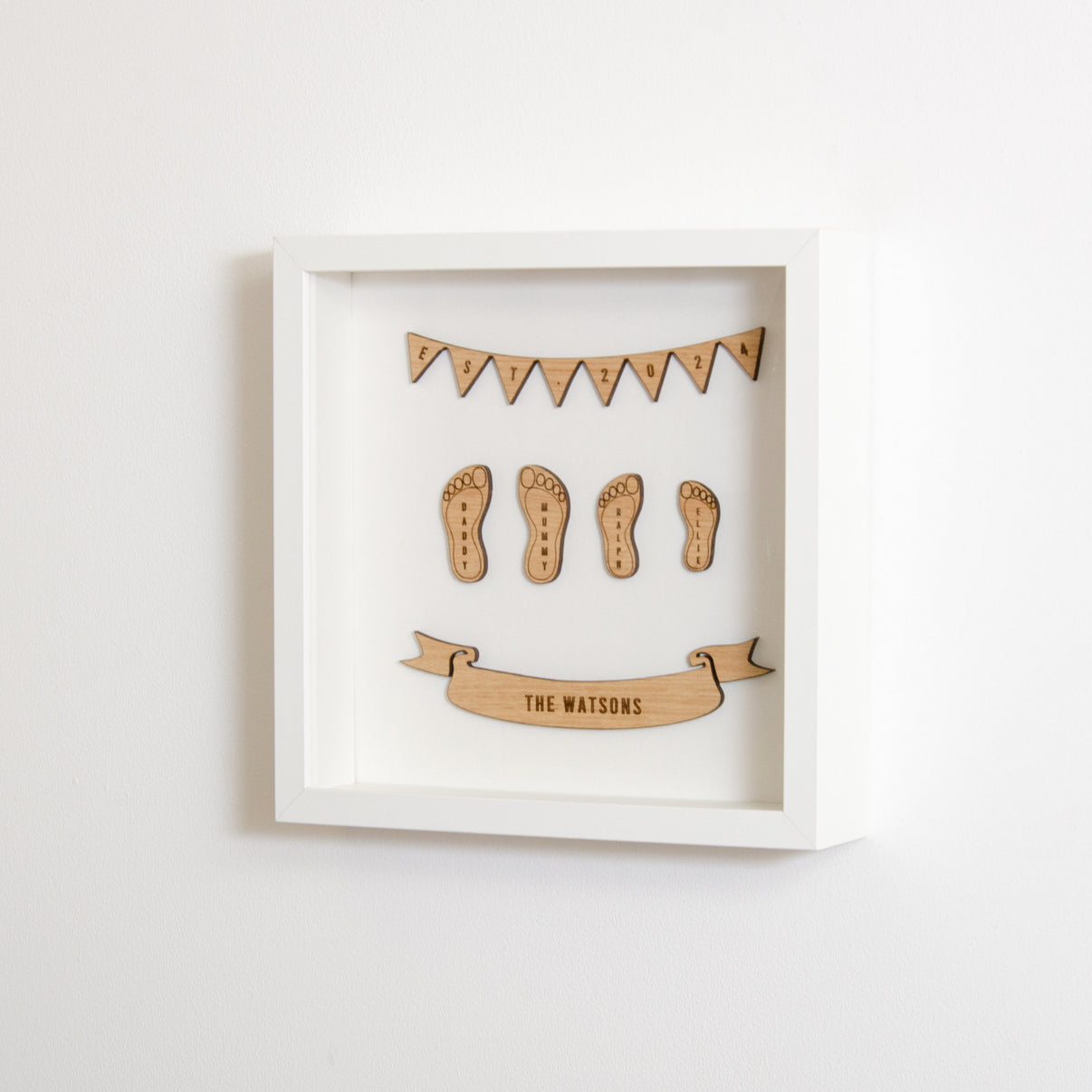 Personalised family foot print frame – Stag Design