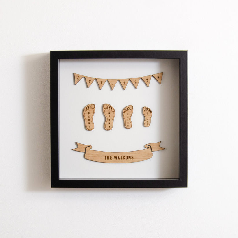 Personalised family foot print frame – Stag Design