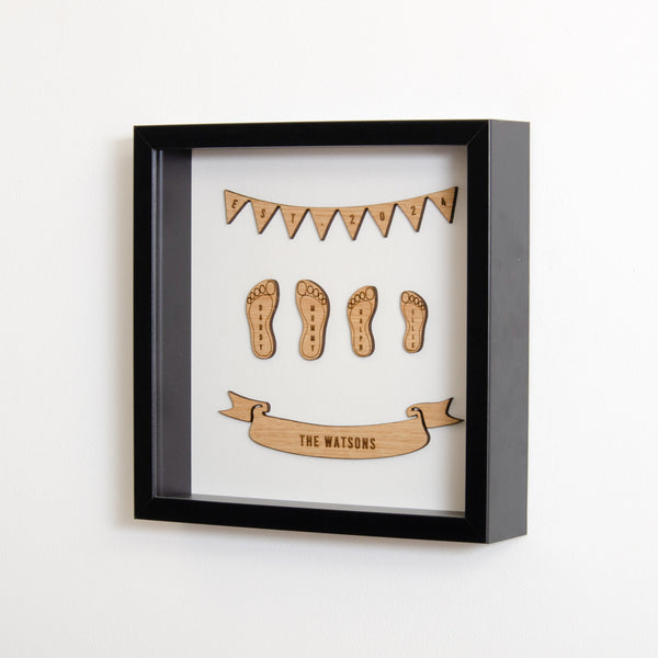 Personalised family foot print frame – Stag Design