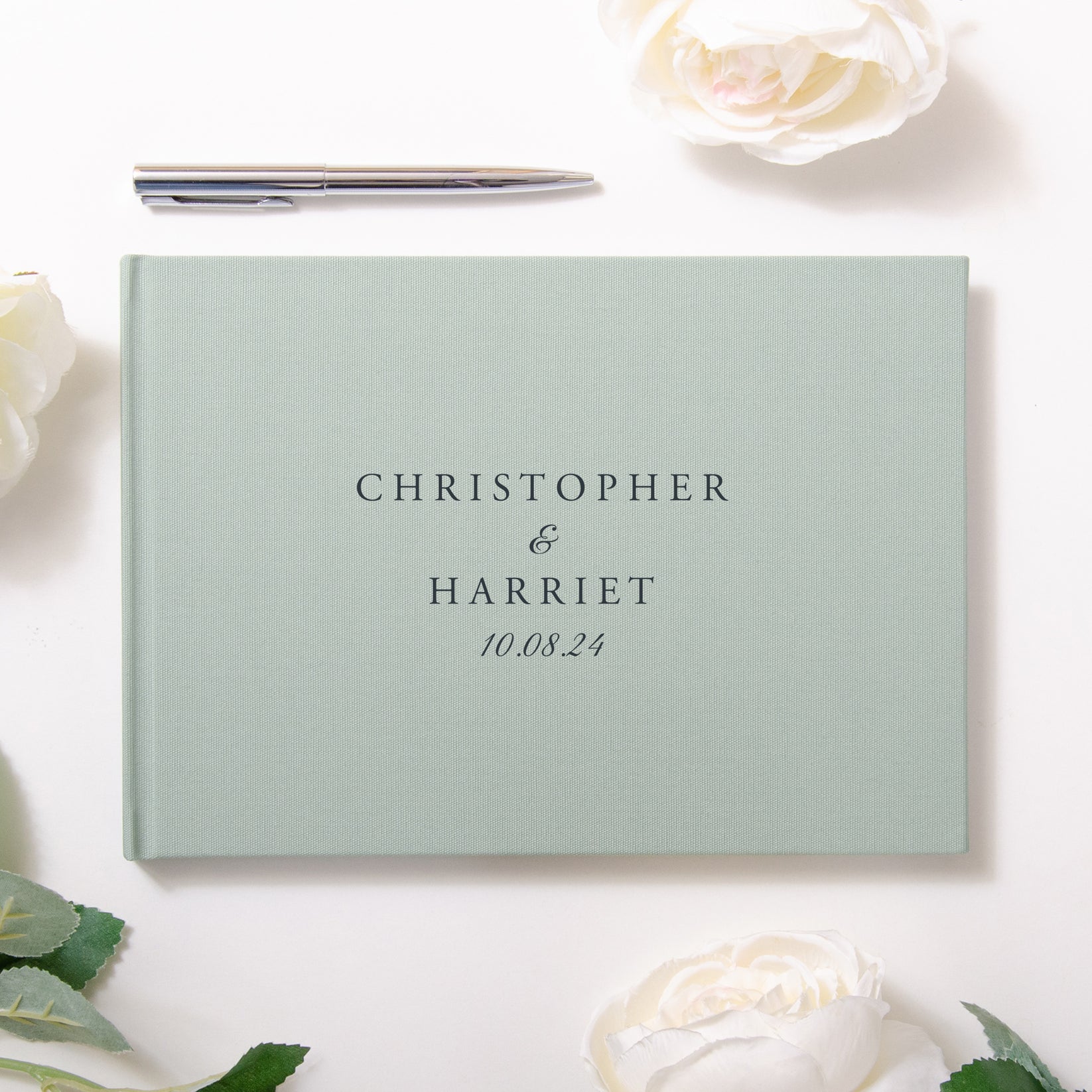 Personalised linen guest book – Stag Design
