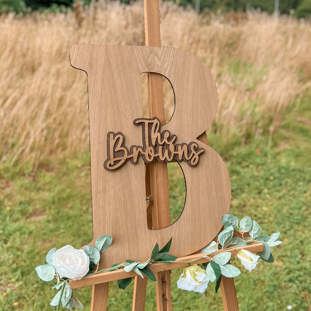 Wooden letter guest book sign – Stag Design