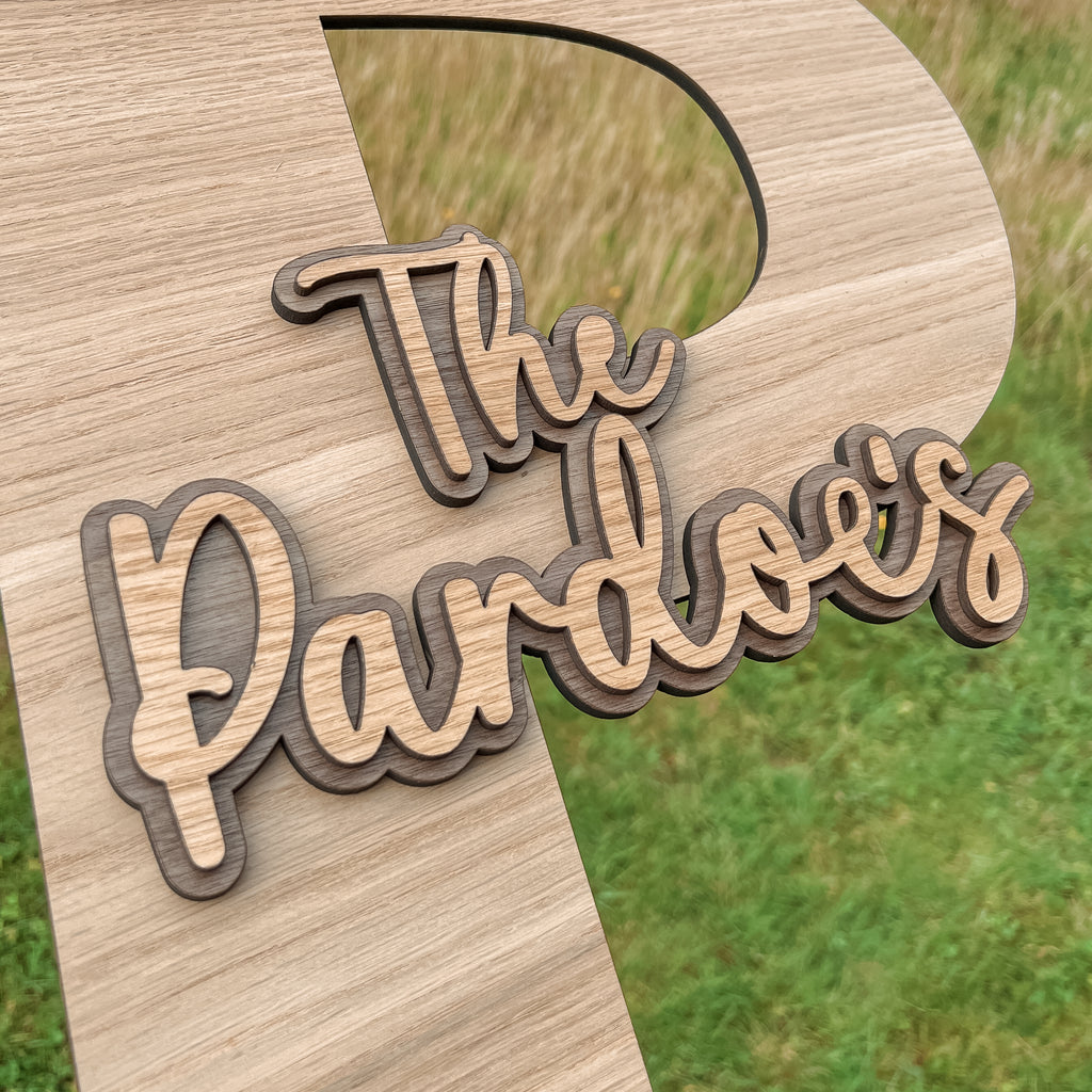 Wooden letter guest book sign – Stag Design