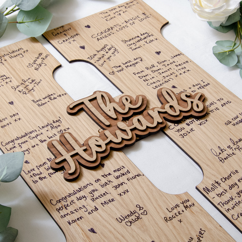 Wooden letter guest book sign – Stag Design