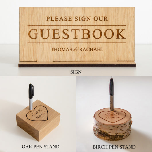 Wooden letter guest book sign – Stag Design