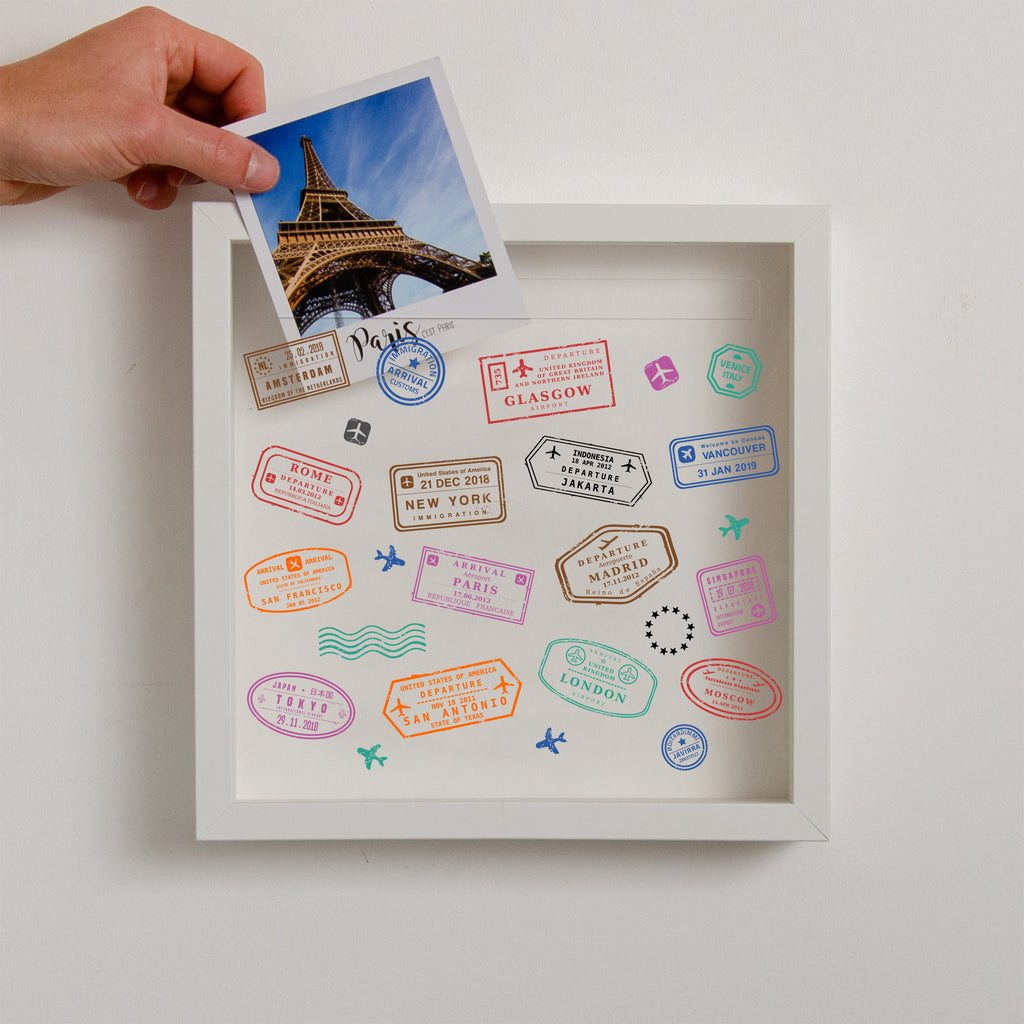 Adventure travel stamps memory box frame – Stag Design