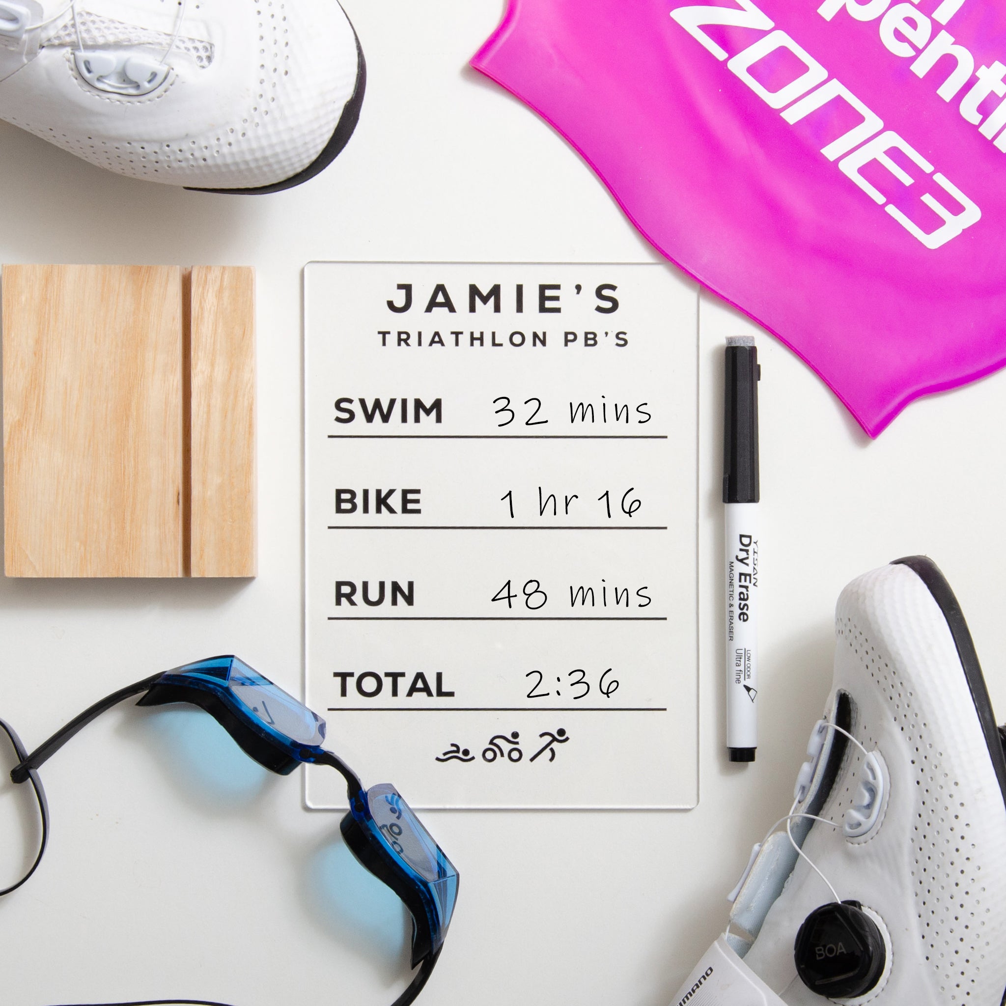 Personalised Triathlon Personal Best Sign – Stag Design