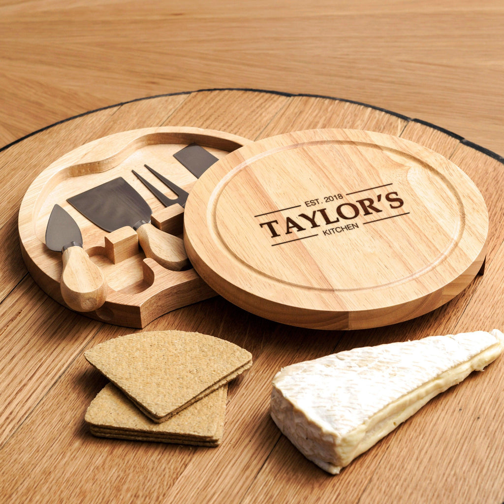 Personalised family cheese board and tools – Stag Design