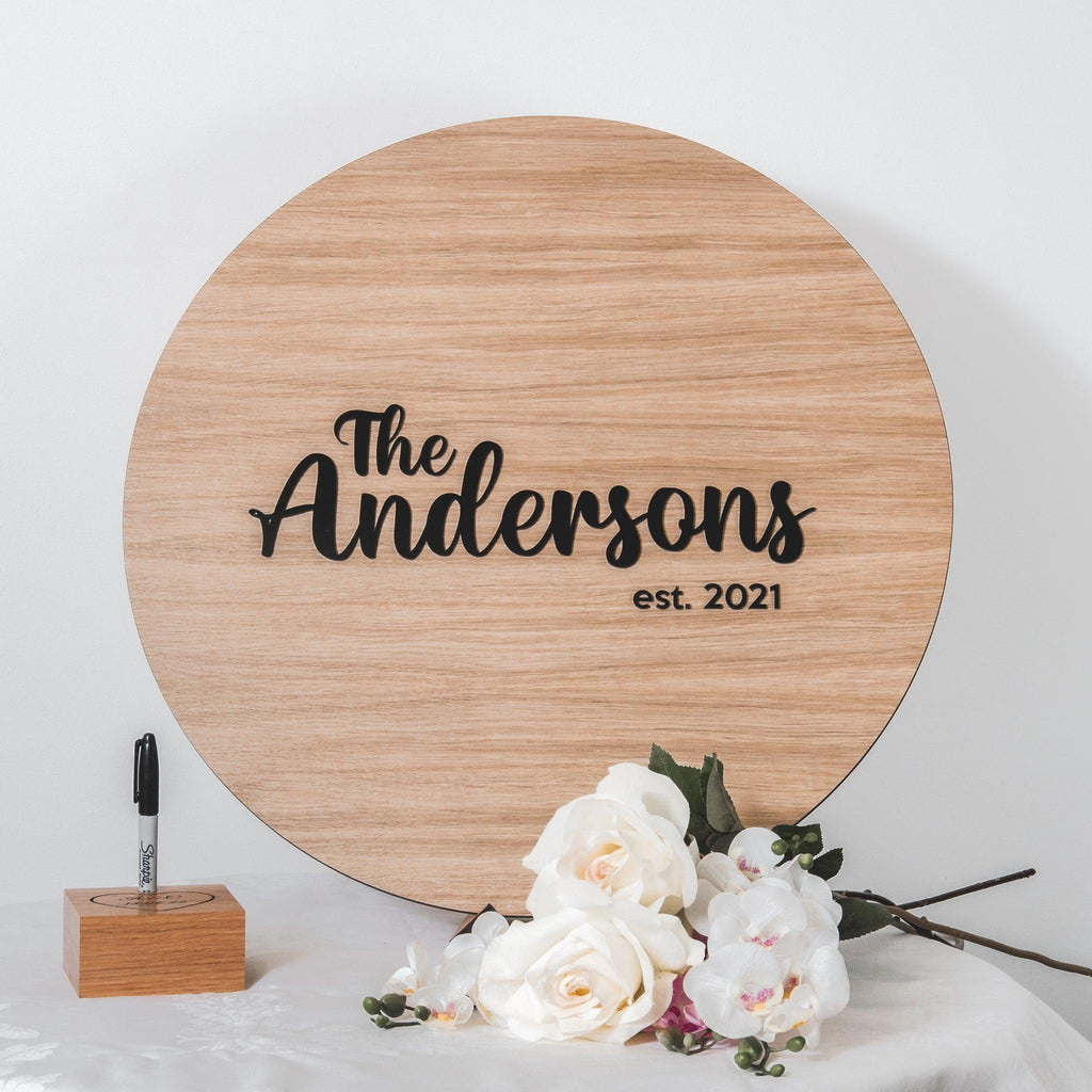 Alternative circle guest book sign – Stag Design