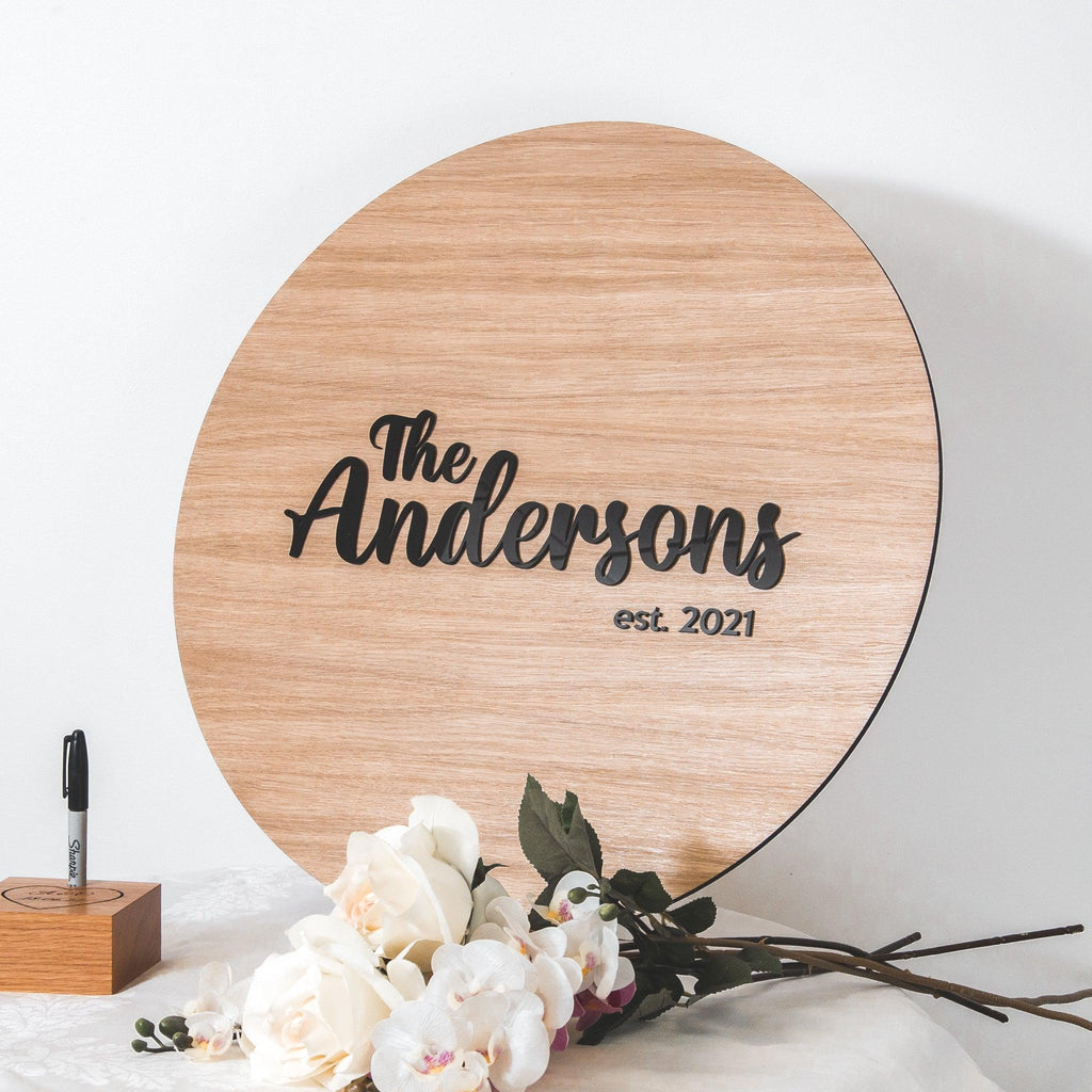 Alternative circle guest book sign – Stag Design