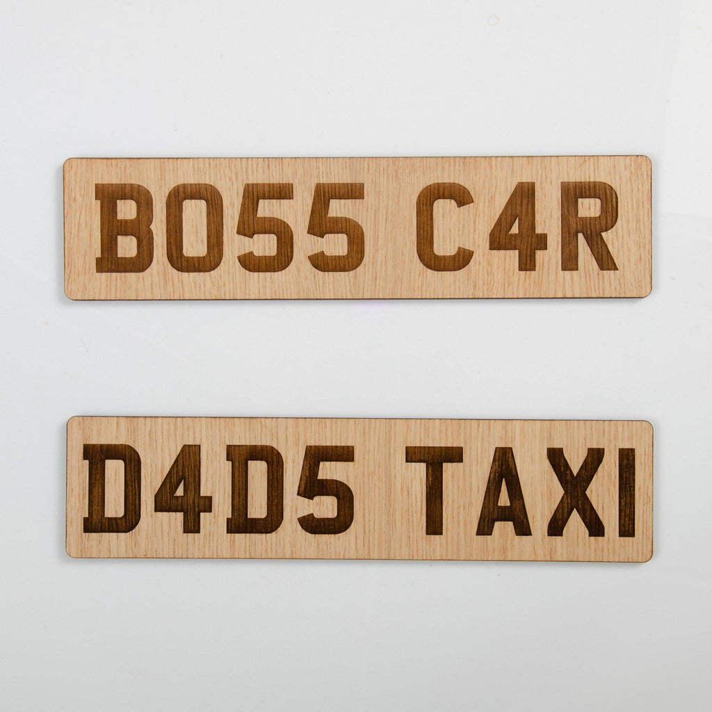 Personalised wooden car number plates – Stag Design