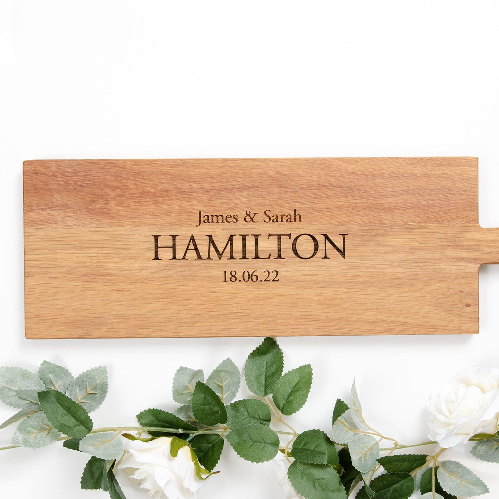 Personalised family oak platter board – Stag Design