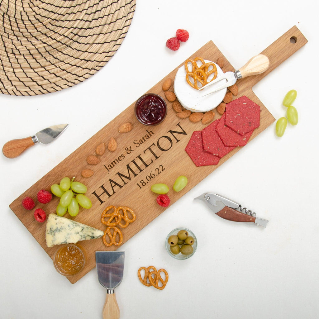 Personalised family oak platter board – Stag Design