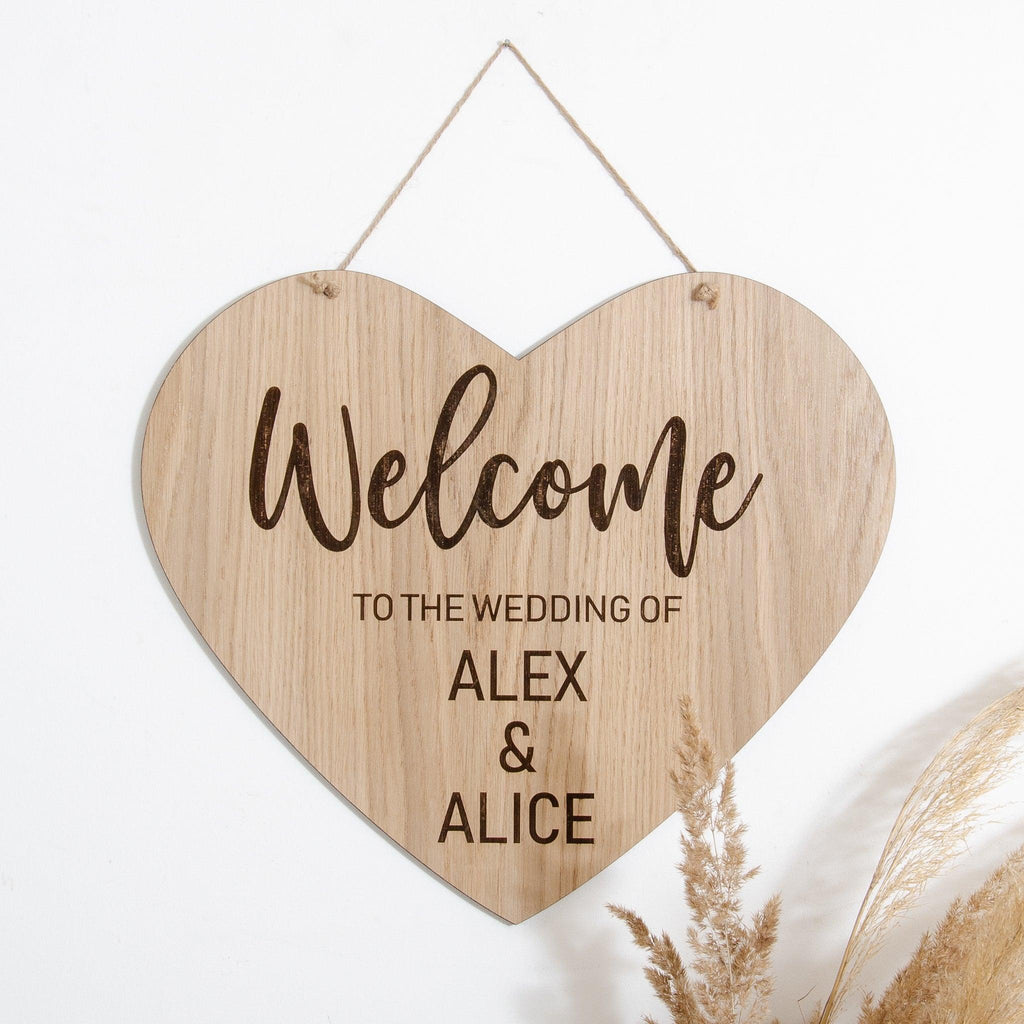 Wooden heart welcome sign – Stag Design