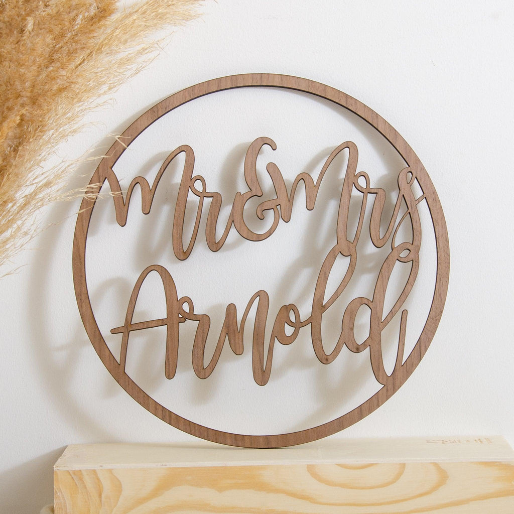 Personalised wedding hoop sign – Stag Design