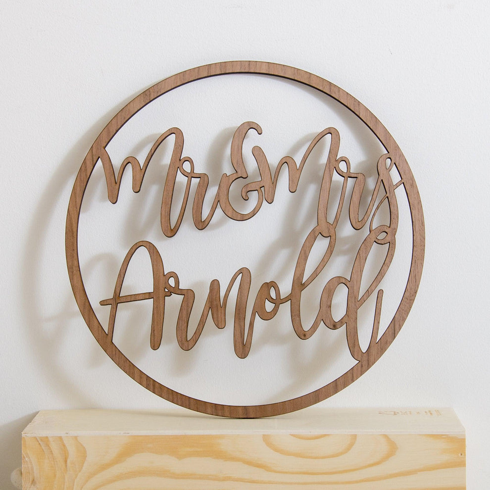 Personalised wedding hoop sign – Stag Design