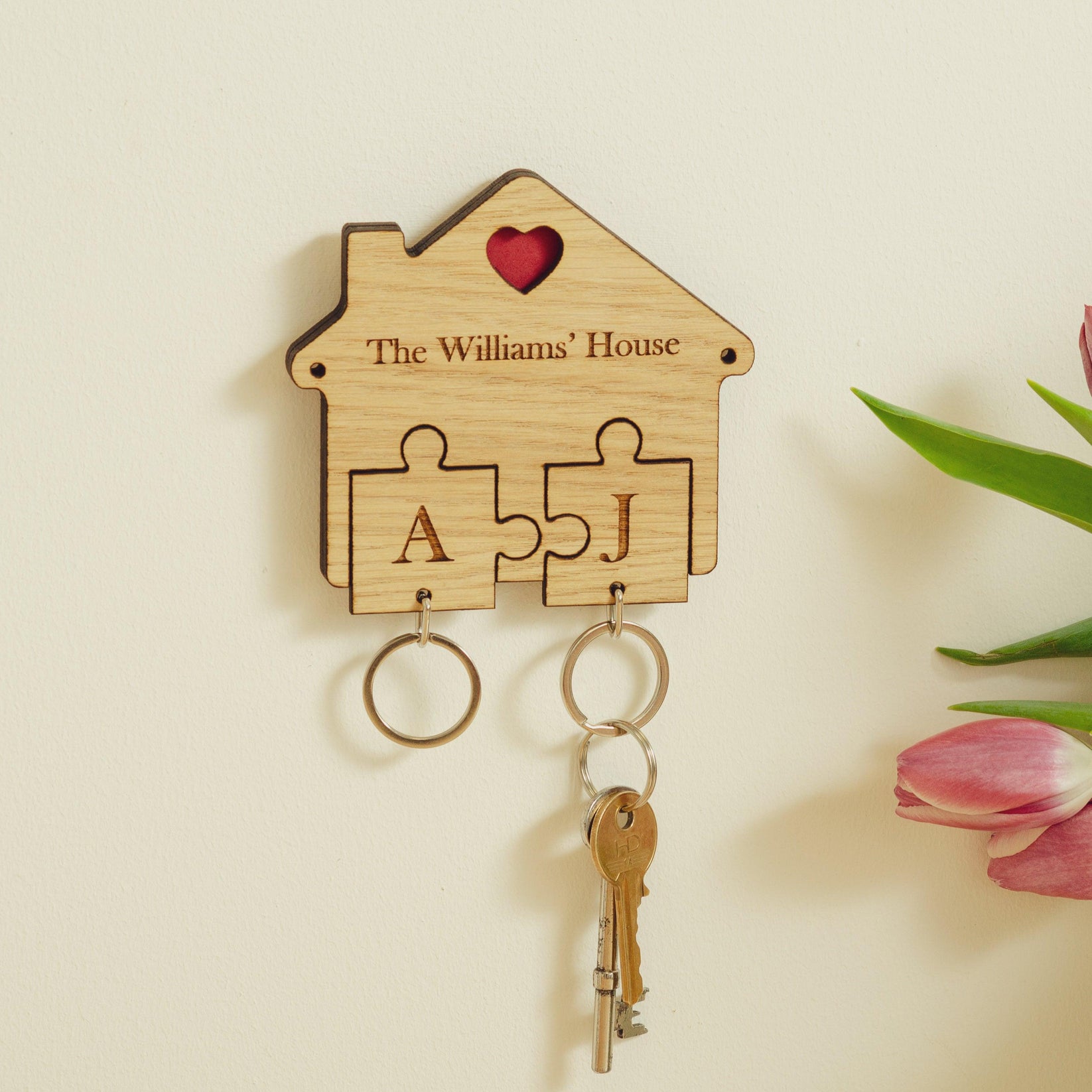 Personalised jigsaw key ring holder – Stag Design