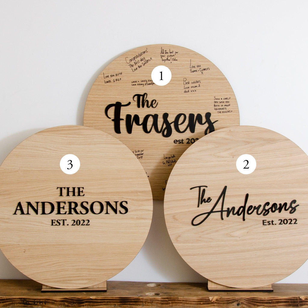 Alternative circle guest book sign – Stag Design