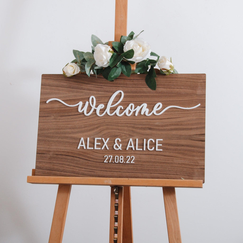 Wooden rectangle welcome sign – Stag Design