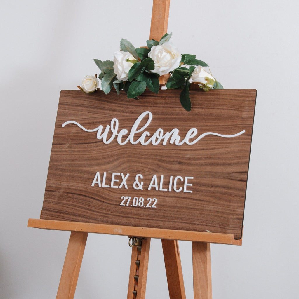 Wooden rectangle welcome sign – Stag Design