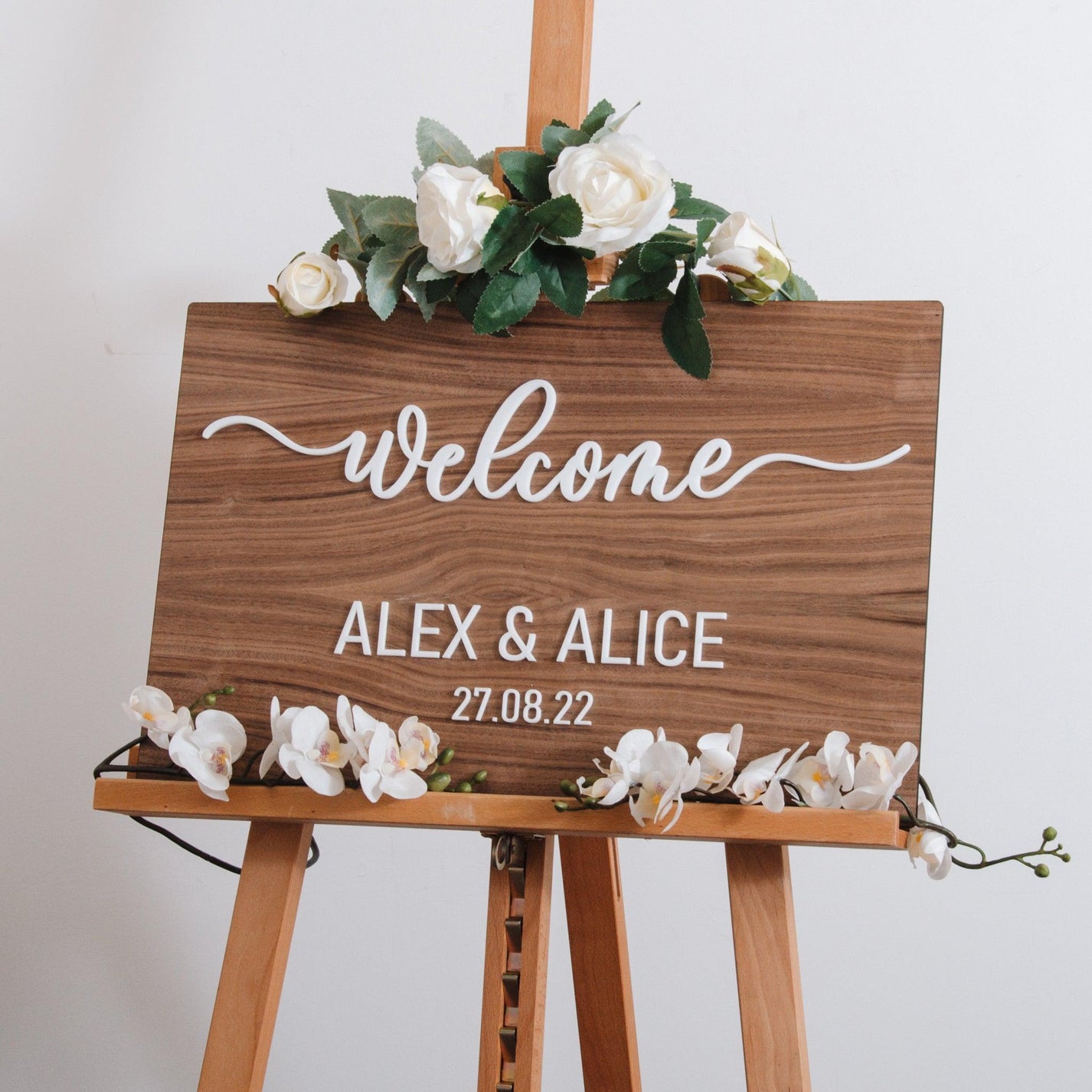 Wooden rectangle welcome sign – Stag Design