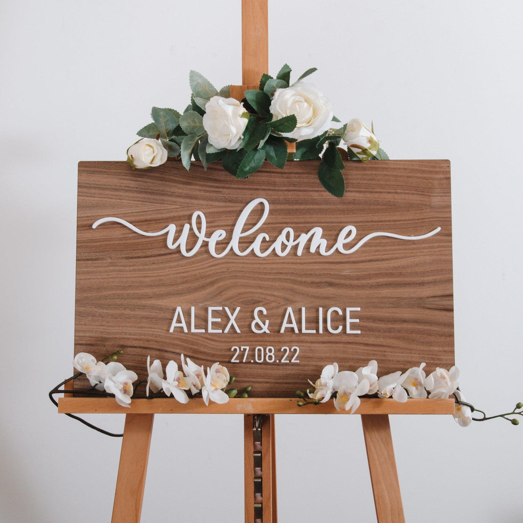 Wooden rectangle welcome sign – Stag Design