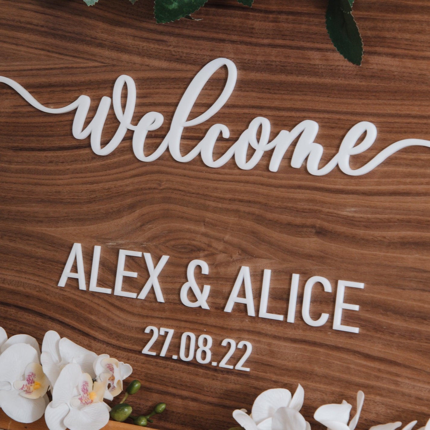 Wooden rectangle welcome sign – Stag Design