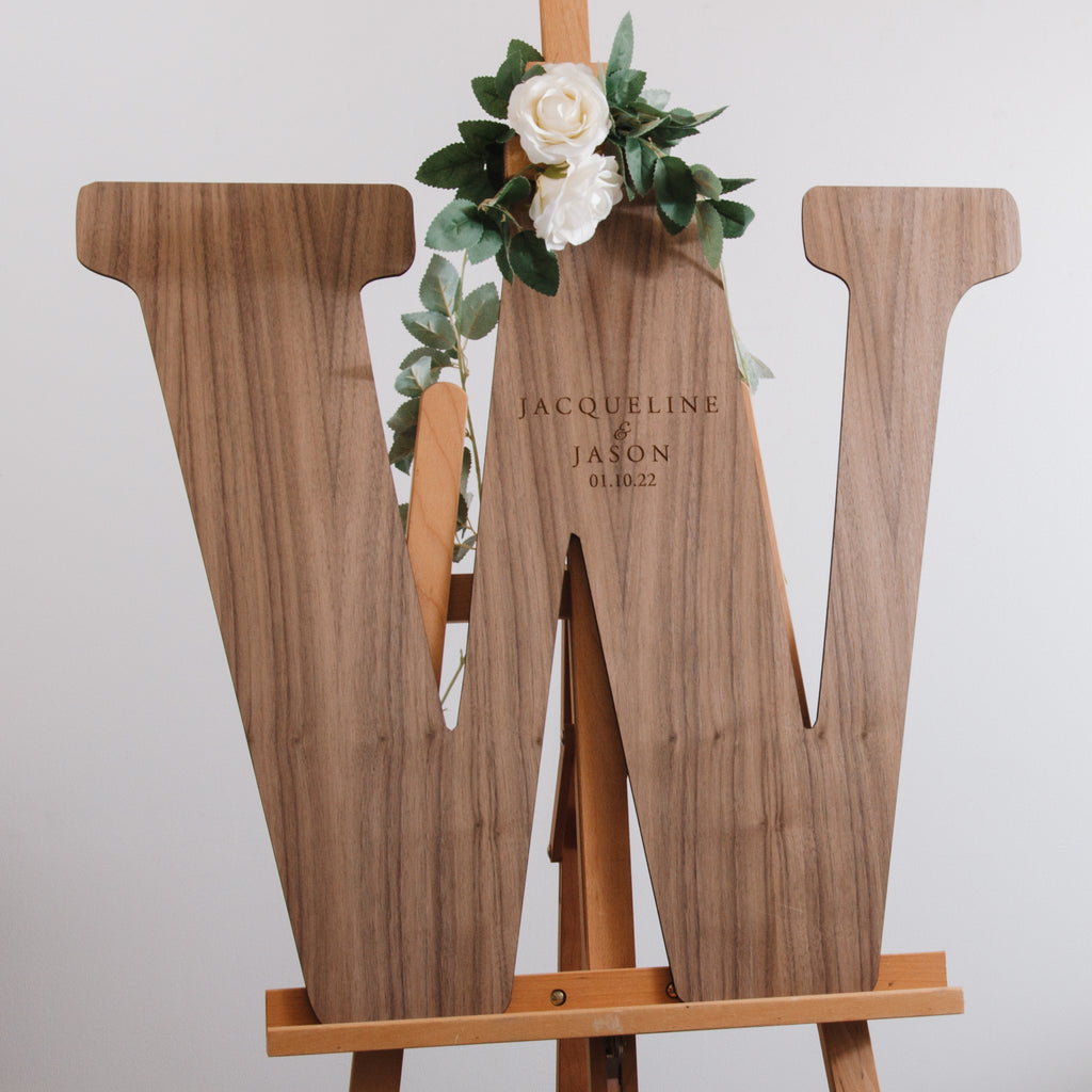 Letter wooden guest book sign – Stag Design