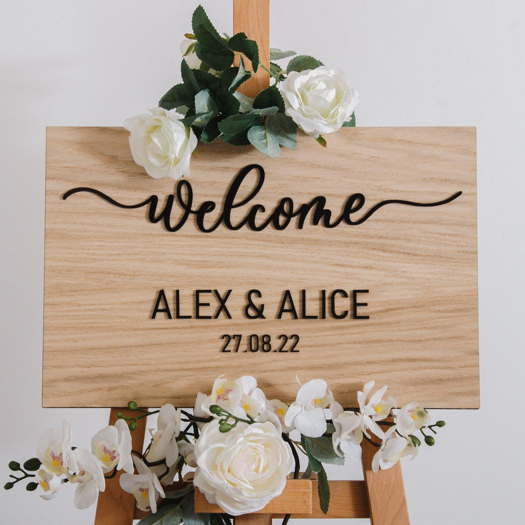 Wooden rectangle welcome sign – Stag Design
