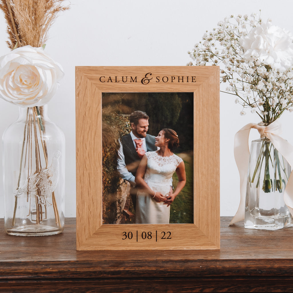 Oak wedding photo frame – Stag Design