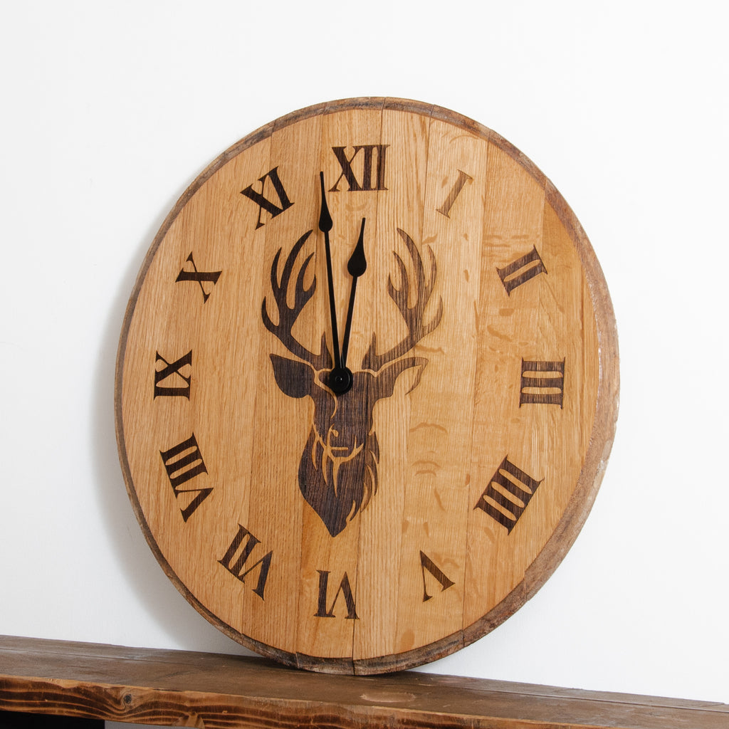 Whisky barrel clock – Stag Design