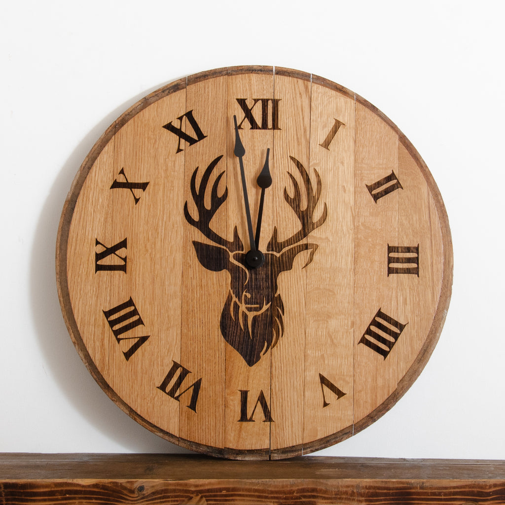 Whisky barrel clock – Stag Design