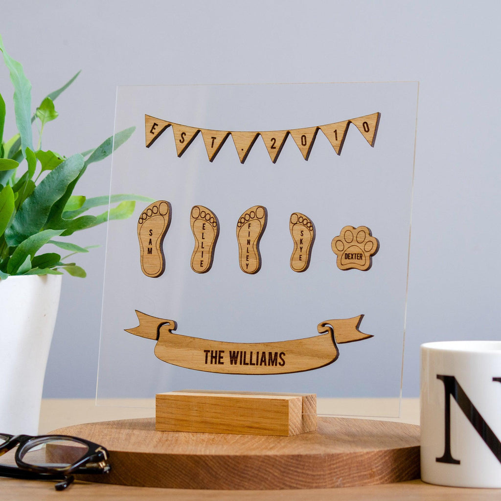 Personalised family foot print frame – Stag Design