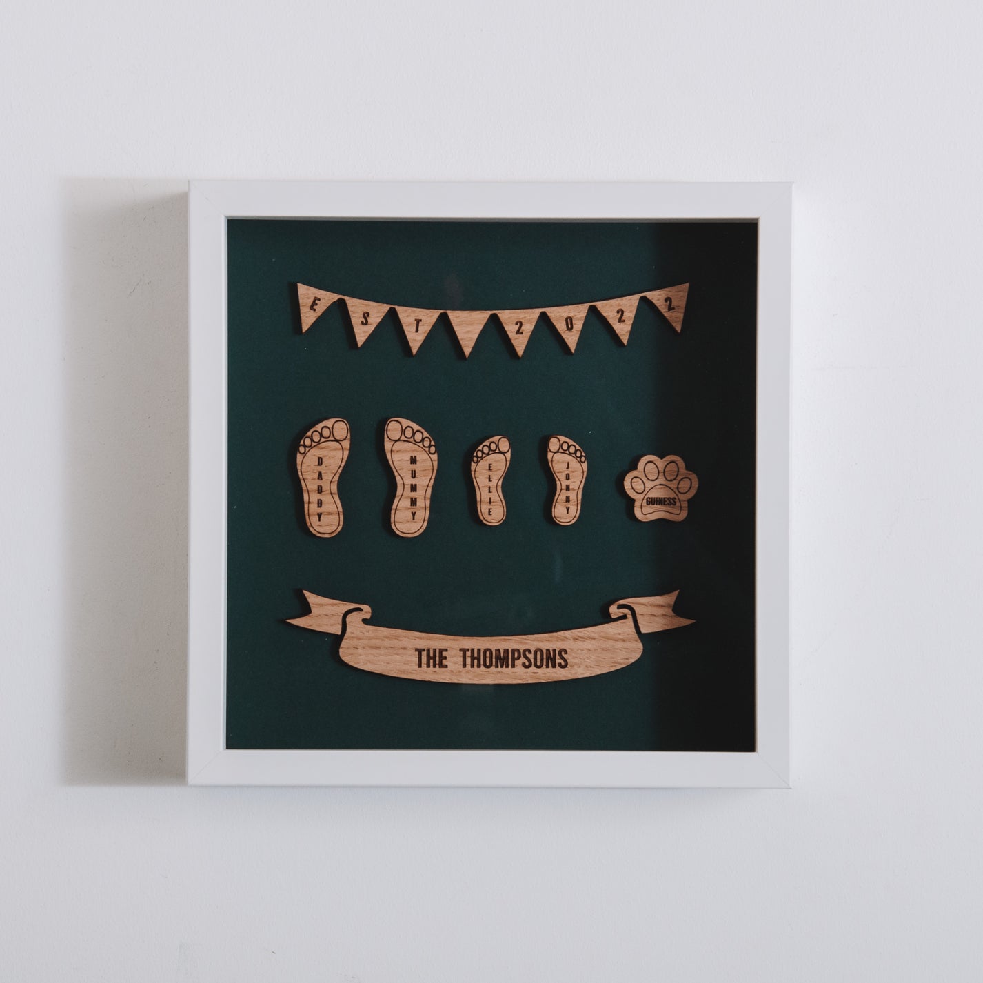 Personalised family foot print frame – Stag Design