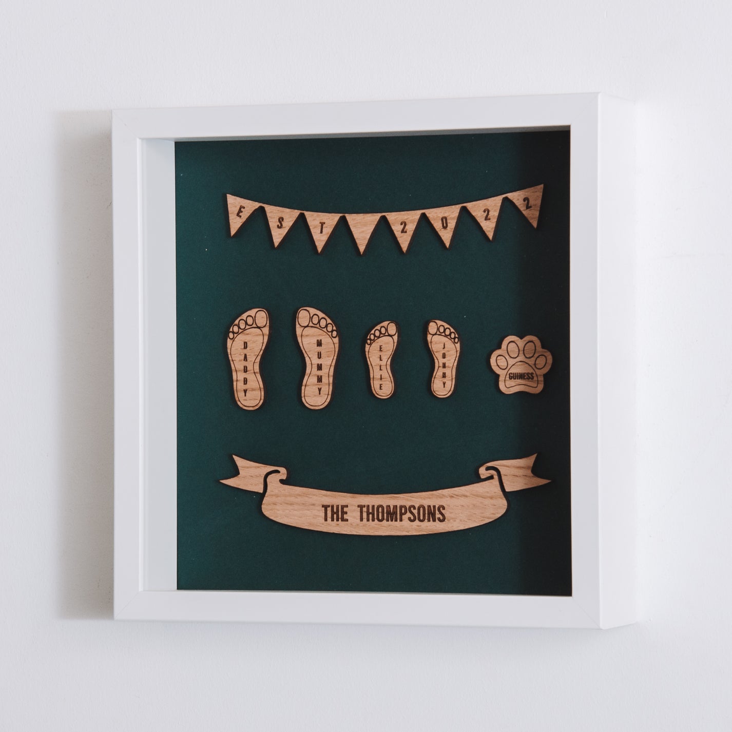 Personalised family foot print frame – Stag Design