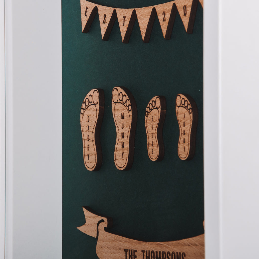 Personalised family foot print frame – Stag Design