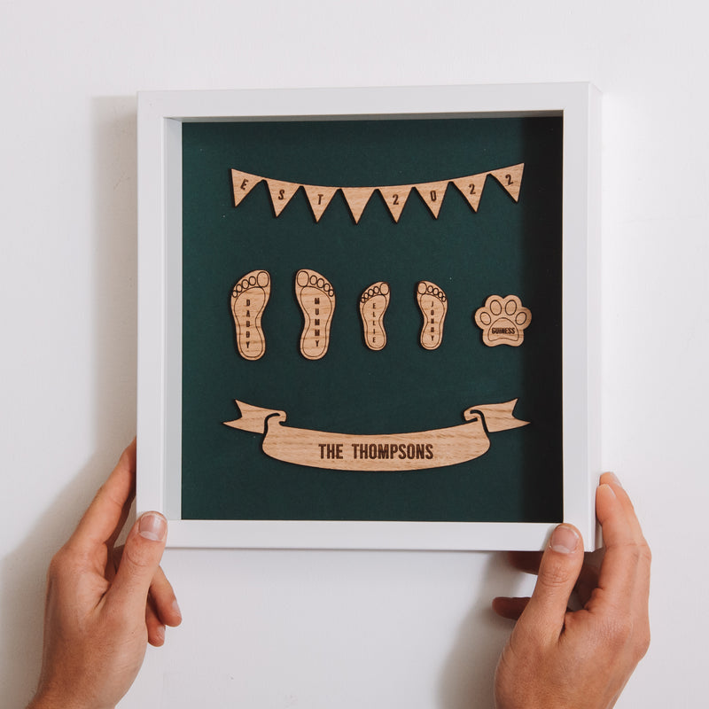 Personalised family foot print frame – Stag Design