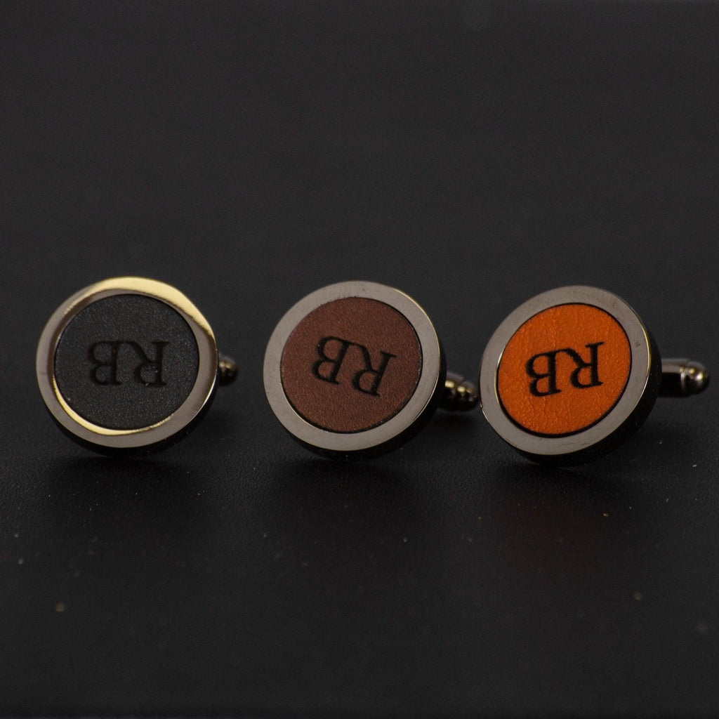 Leather cufflinks – Stag Design