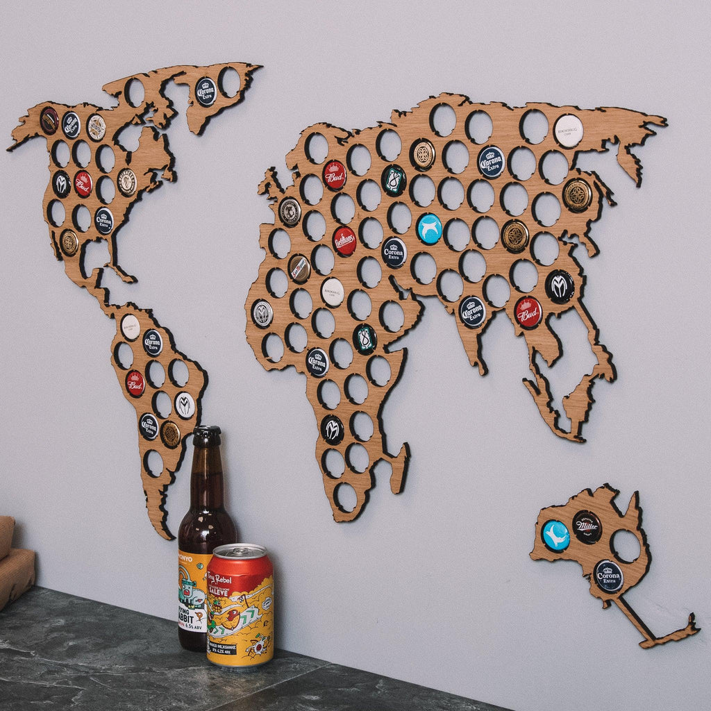 Beer Cap World Map – Stag Design