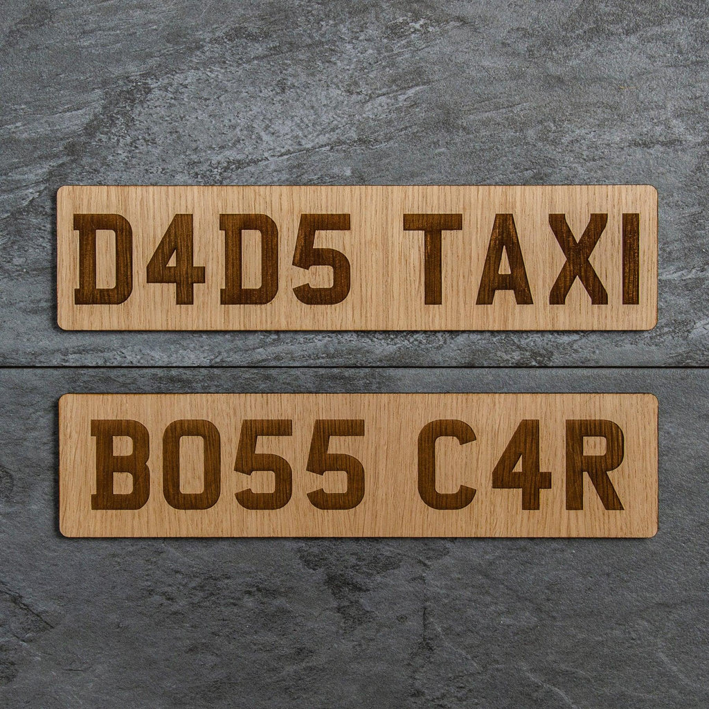 Personalised wooden car number plates – Stag Design