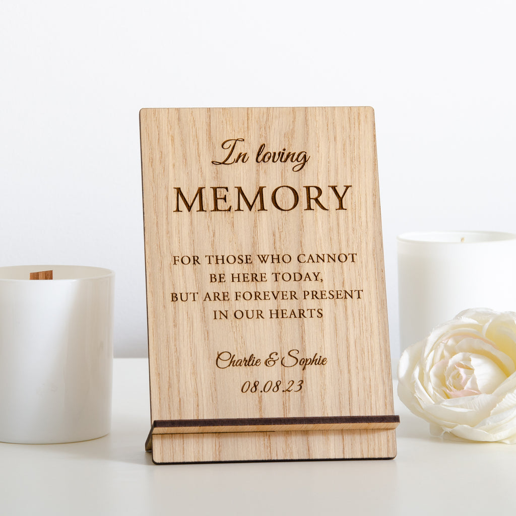 'In loving memory' wedding sign – Stag Design