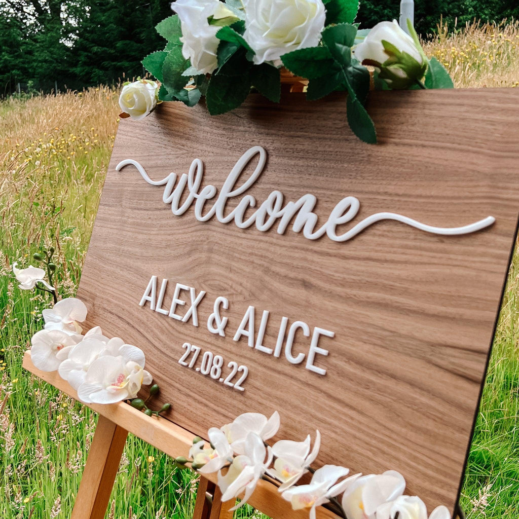 Wooden rectangle welcome sign – Stag Design