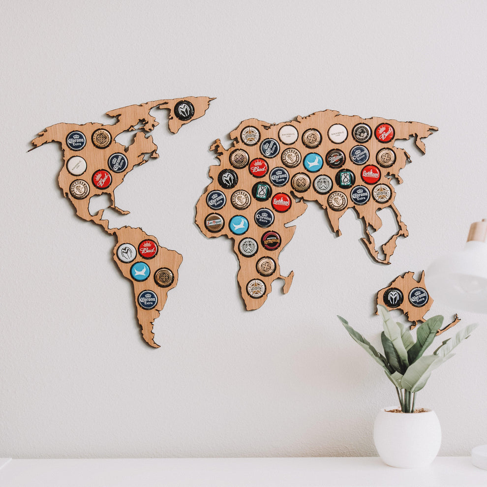 Beer Cap World Map – Stag Design