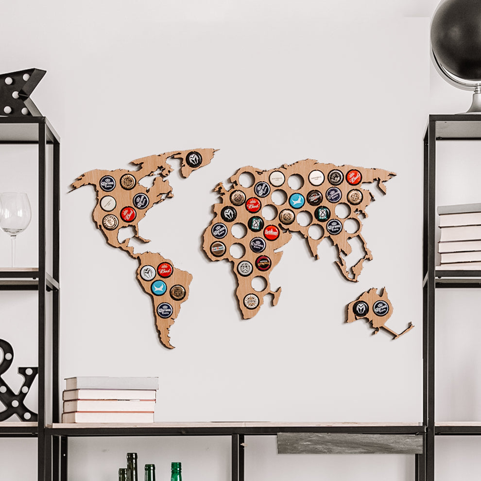 Beer Cap World Map – Stag Design