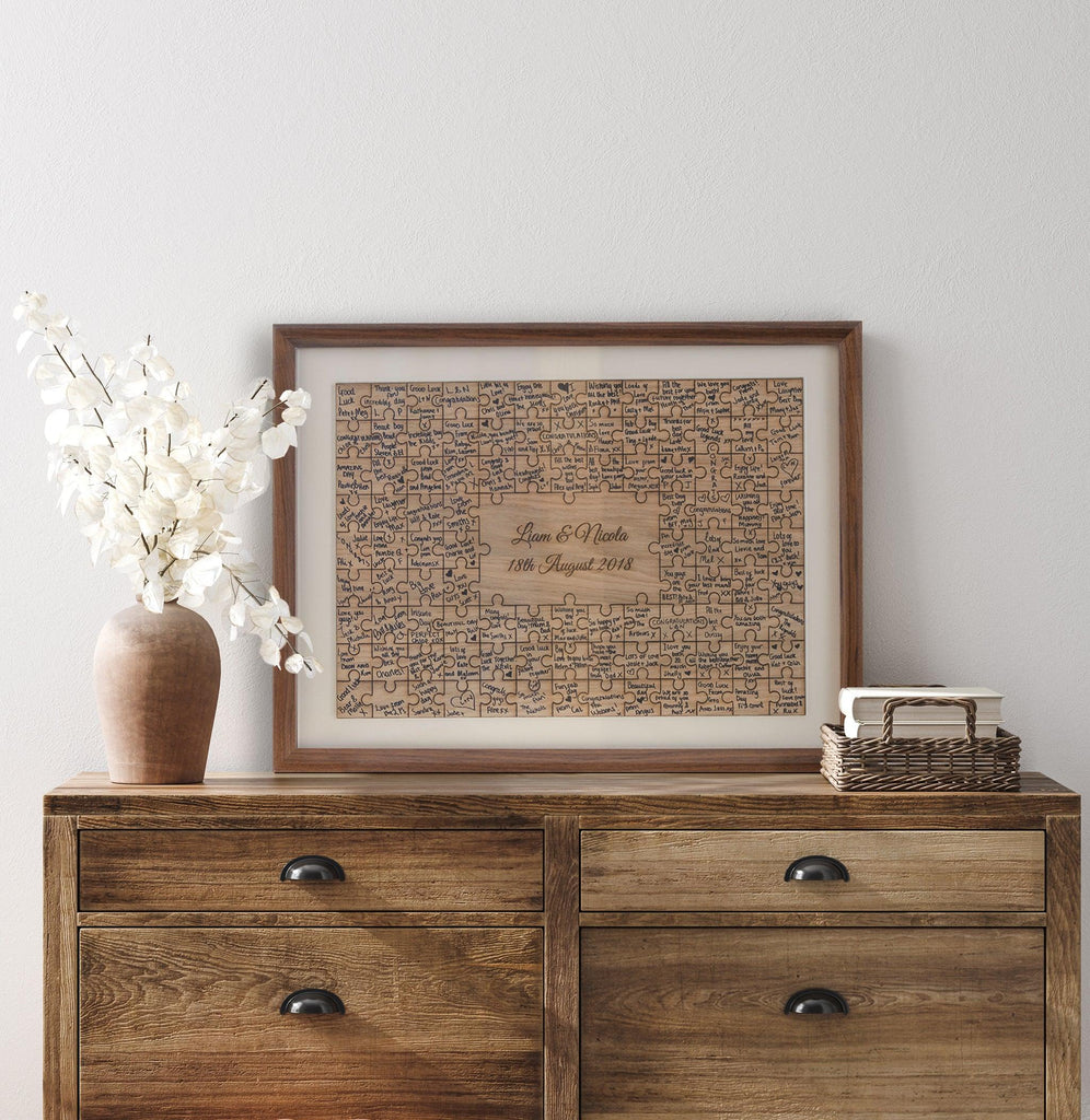 Jigsaw guest book frame – Stag Design